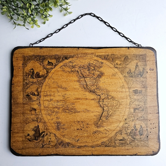 Wall Decor | Antique 18381851 Primitive Western Hemisphere Map On Board ...
